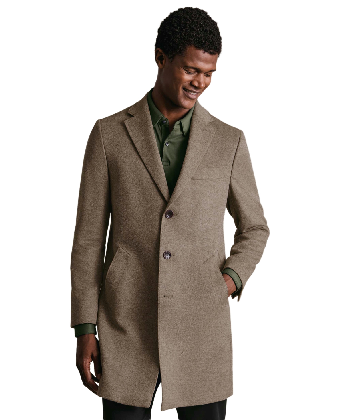 Click here for Charles Tyrwhitt Mens Regular-Fit Overcoat - Oatme... prices