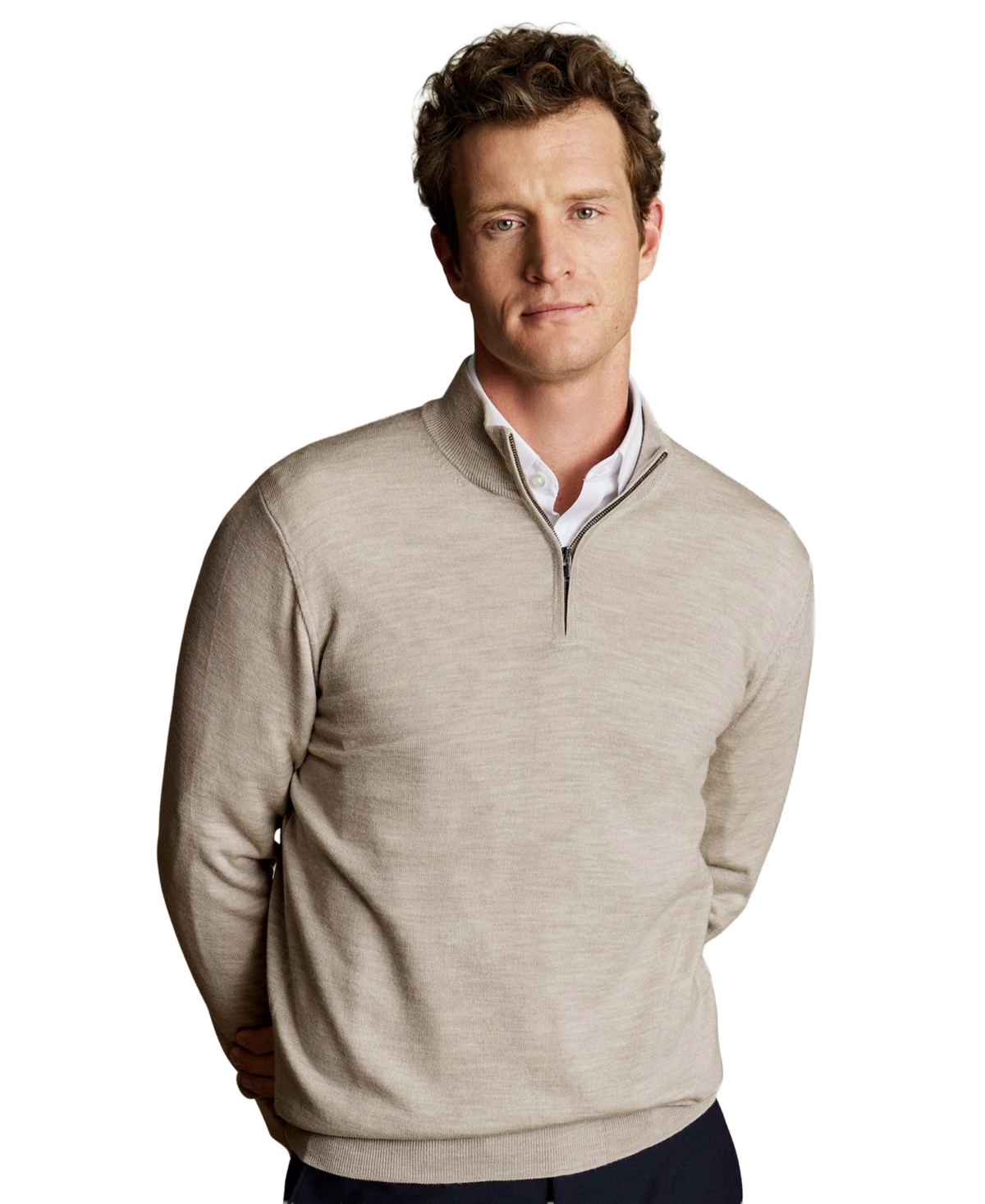 Click here for Charles Tyrwhitt Mens Long Sleeve Quarter-Zip Meri... prices