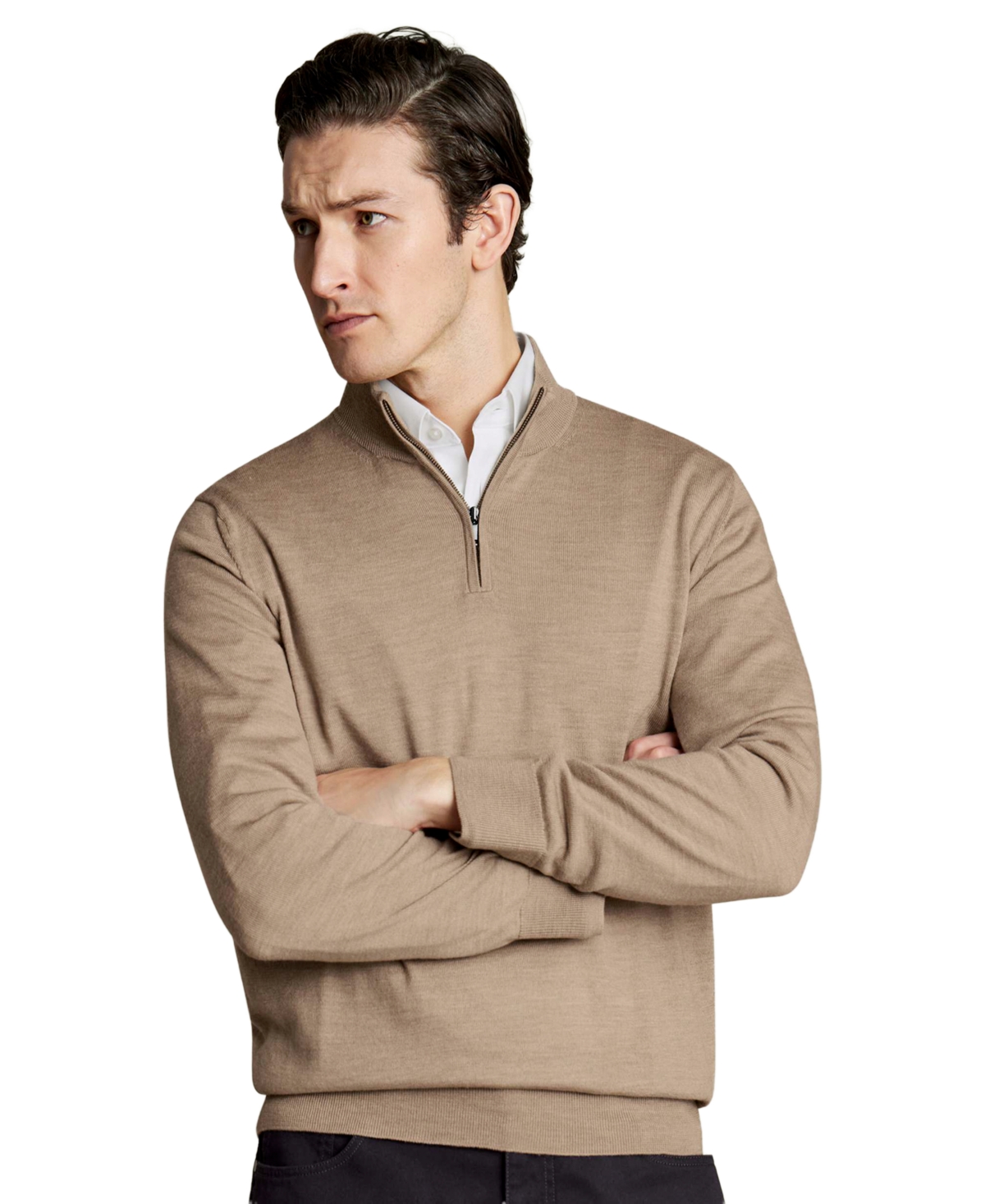 Click here for Charles Tyrwhitt Mens Long Sleeve Quarter-Zip Meri... prices