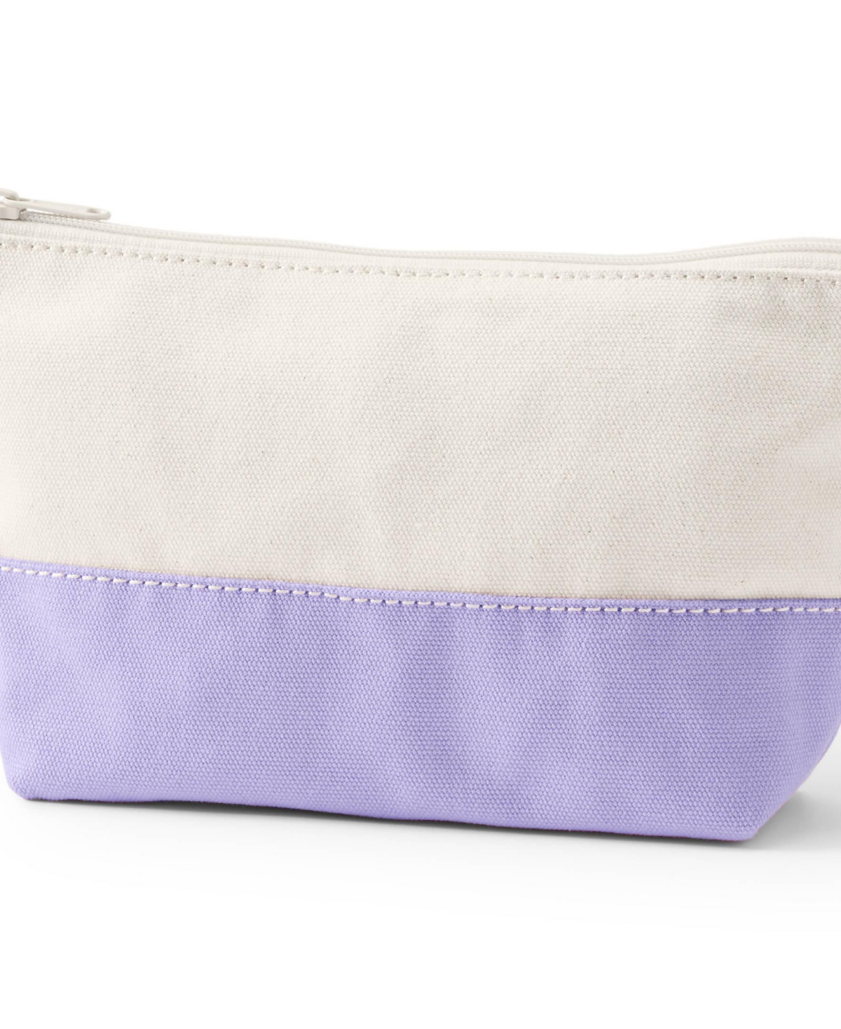 Click here for Lands End Zipper Canvas Pouch - Natural/lavender c... prices