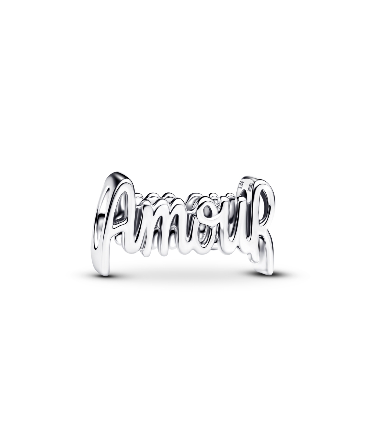 Click here for Pandora Amour Script Charm - Silver prices