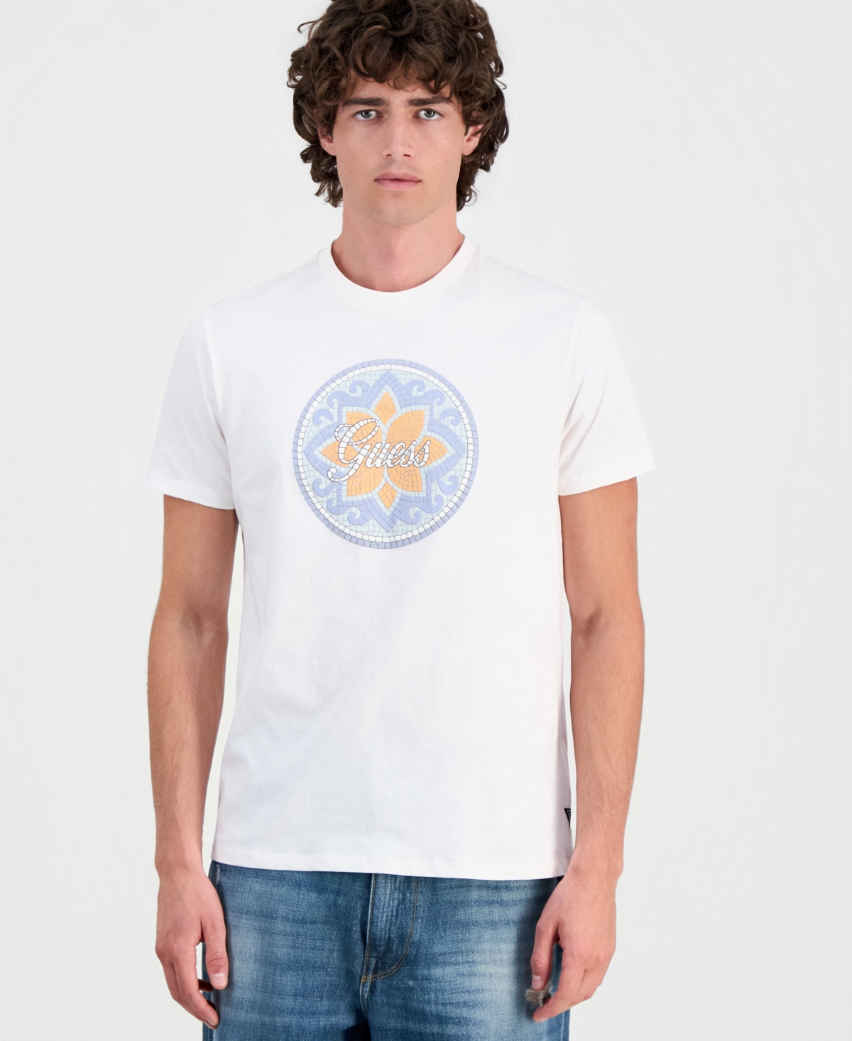 Click here for Guess Mens Mosaic Tile Graphic T-Shirt - SALT WHIT... prices
