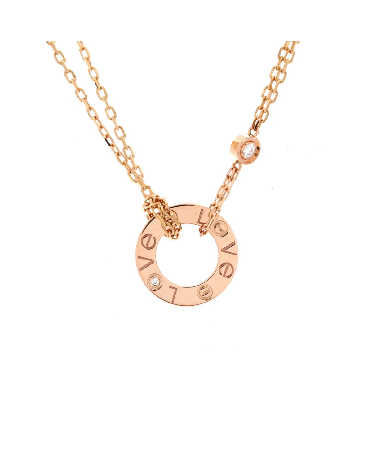 Click here for Pre-Owned Cartier 2 Diamonds Love Pendant Necklace... prices