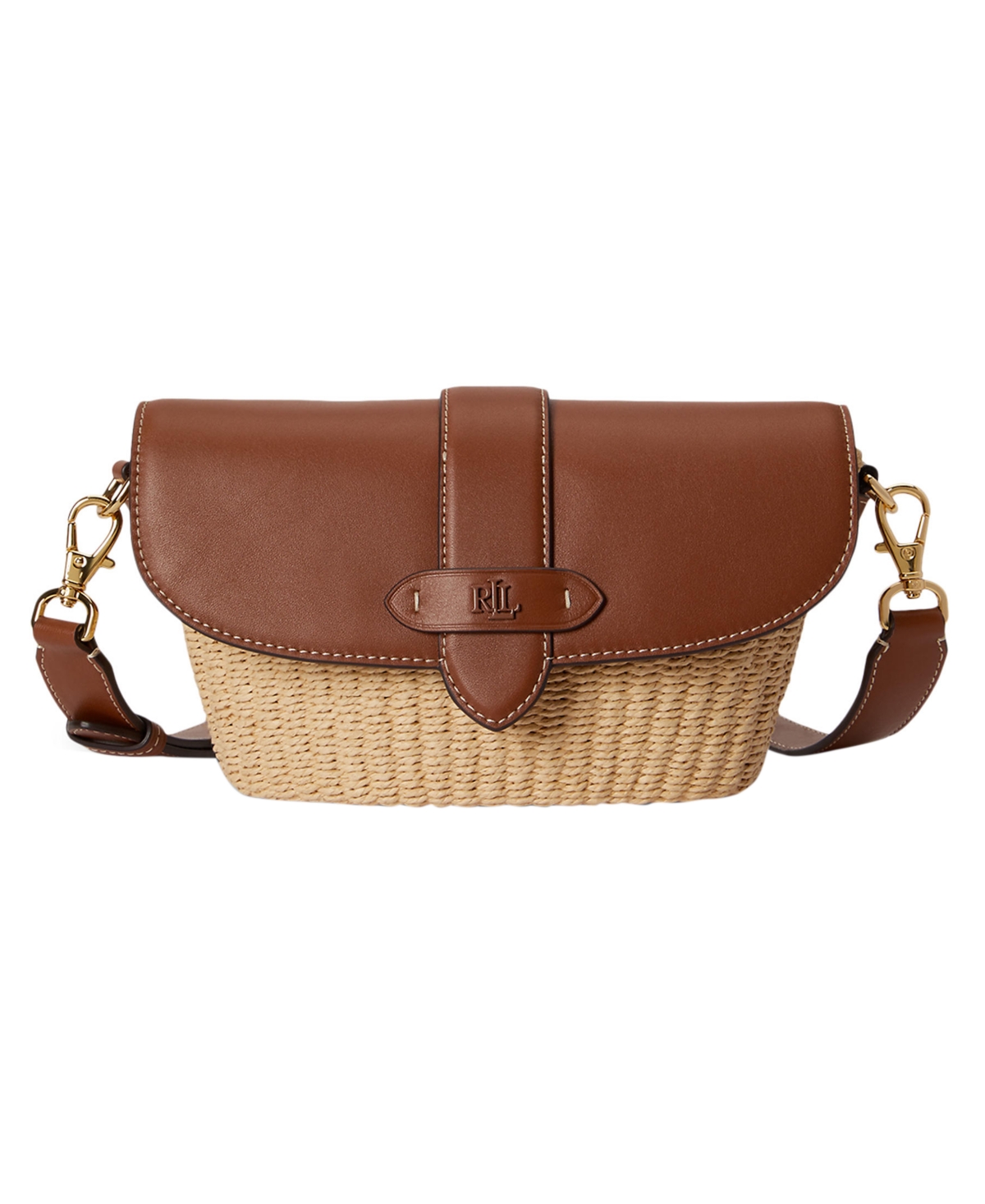 Click here for Lauren Ralph Lauren Small Lynden Straw-Leather Sho... prices