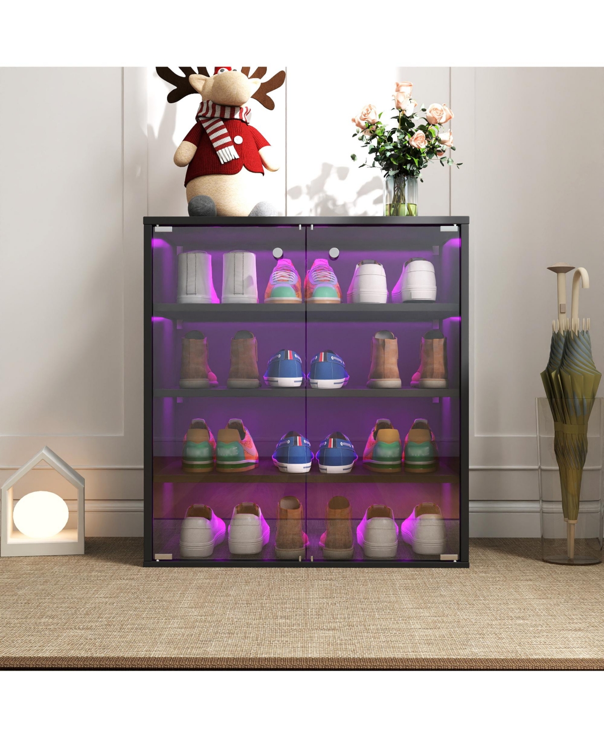 Click here for Rainsken 4-Tier Wooden Shoe Box  Stackable Sneaker... prices