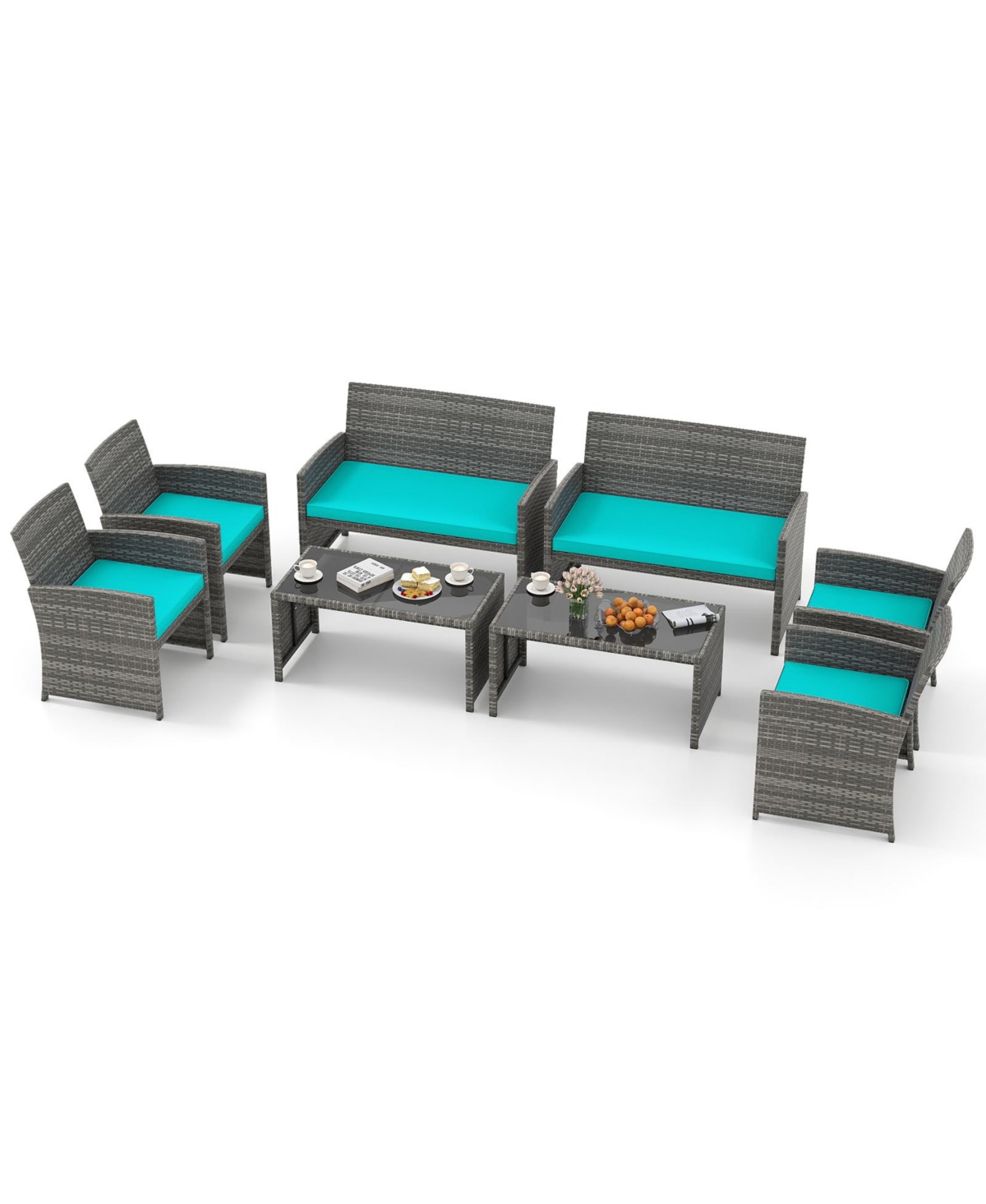 Click here for Gymax 8PCS Patio Outdoor Conversation Set w/Seat C... prices
