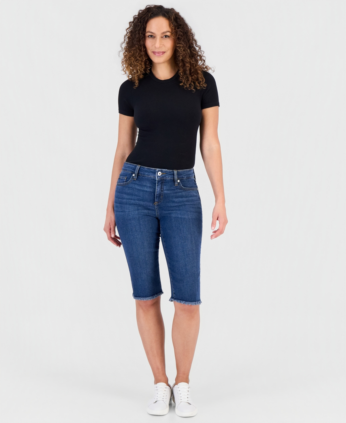 Click here for Style & Co Petite Mid-Rise Raw-Hem Skimmer Jeans... prices