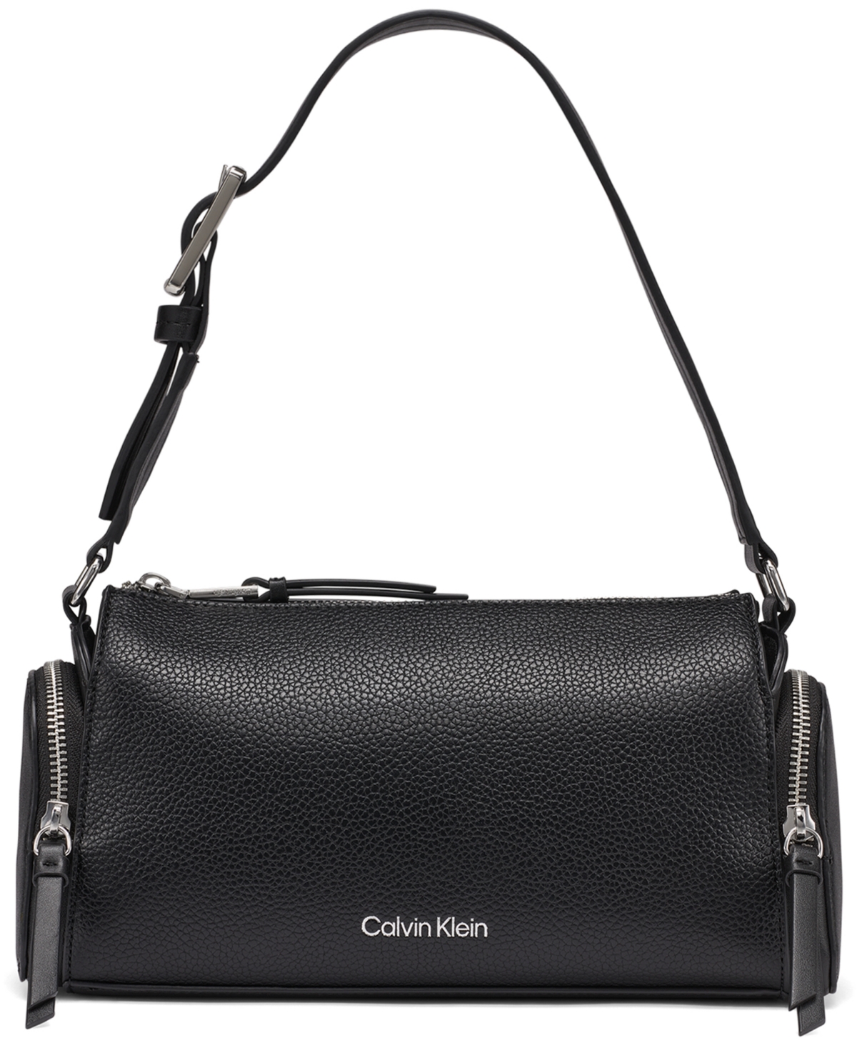 Click here for Calvin Klein Camryn Small Shoulder Bag - Black/Sil... prices