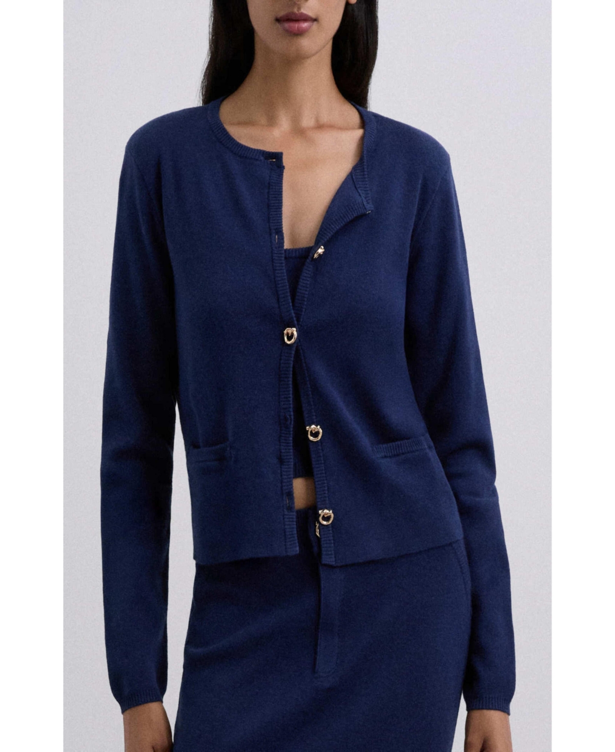 Click here for Scalpers Womens Casual knit set Cardigan - Navy prices