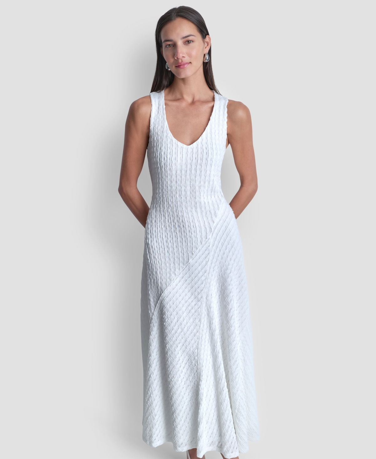 Click here for Dkny Womens Scoop Neck Maxi Dress - Ivory prices