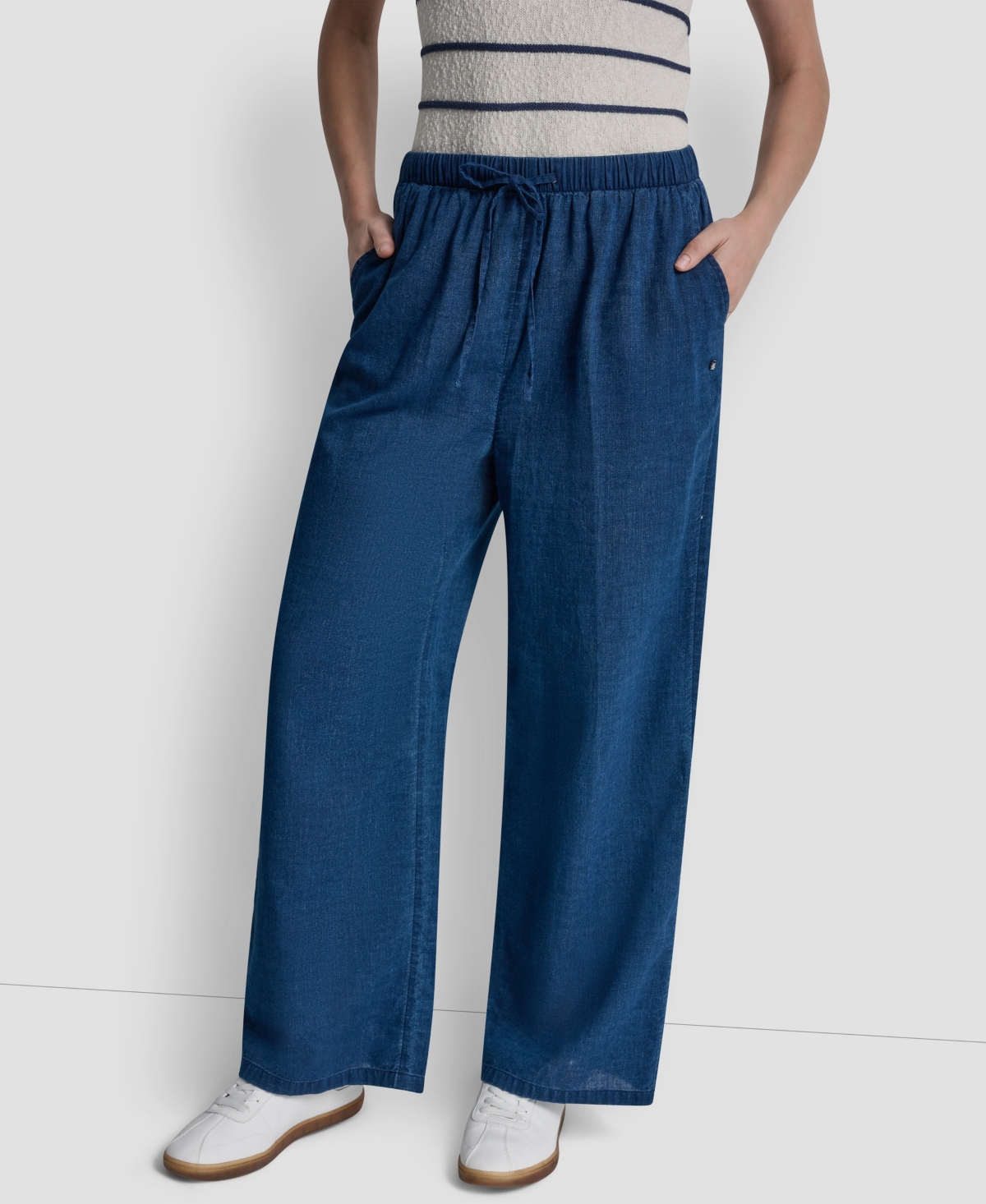 Click here for Dkny Jeans Petite Pull-On Relaxed Fit Pants - Indi... prices
