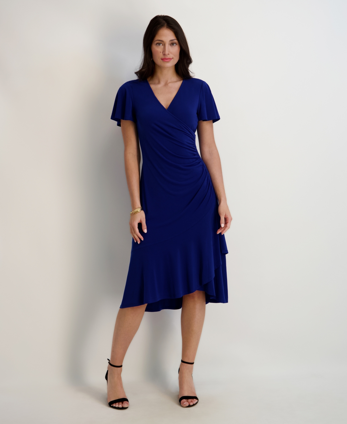 Click here for kensie Flutter-Sleeve Midi Dress - Cobalt prices