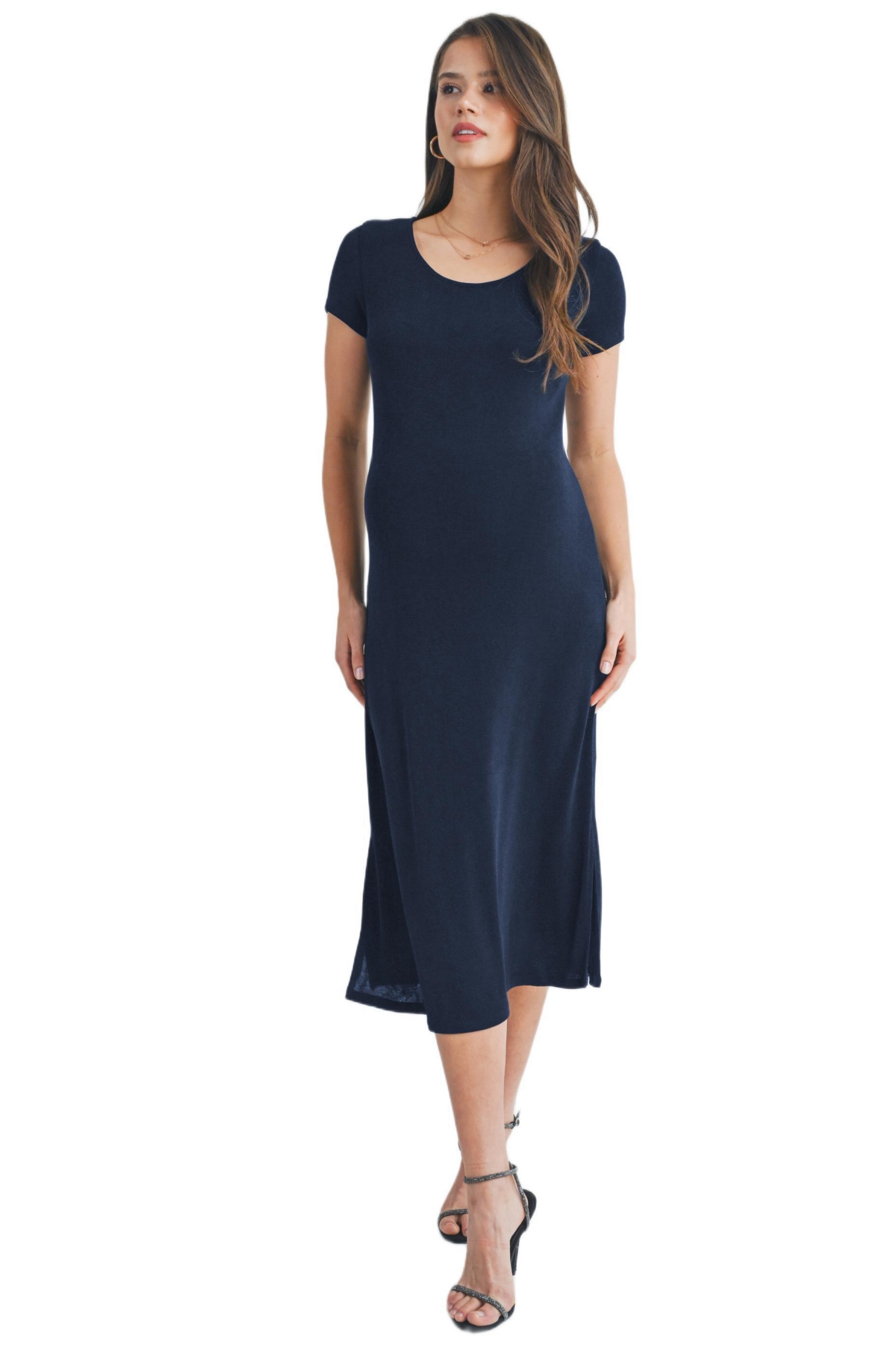 Click here for Hello Miz Maternity Scoop Neck Short Sleeve Midi D... prices