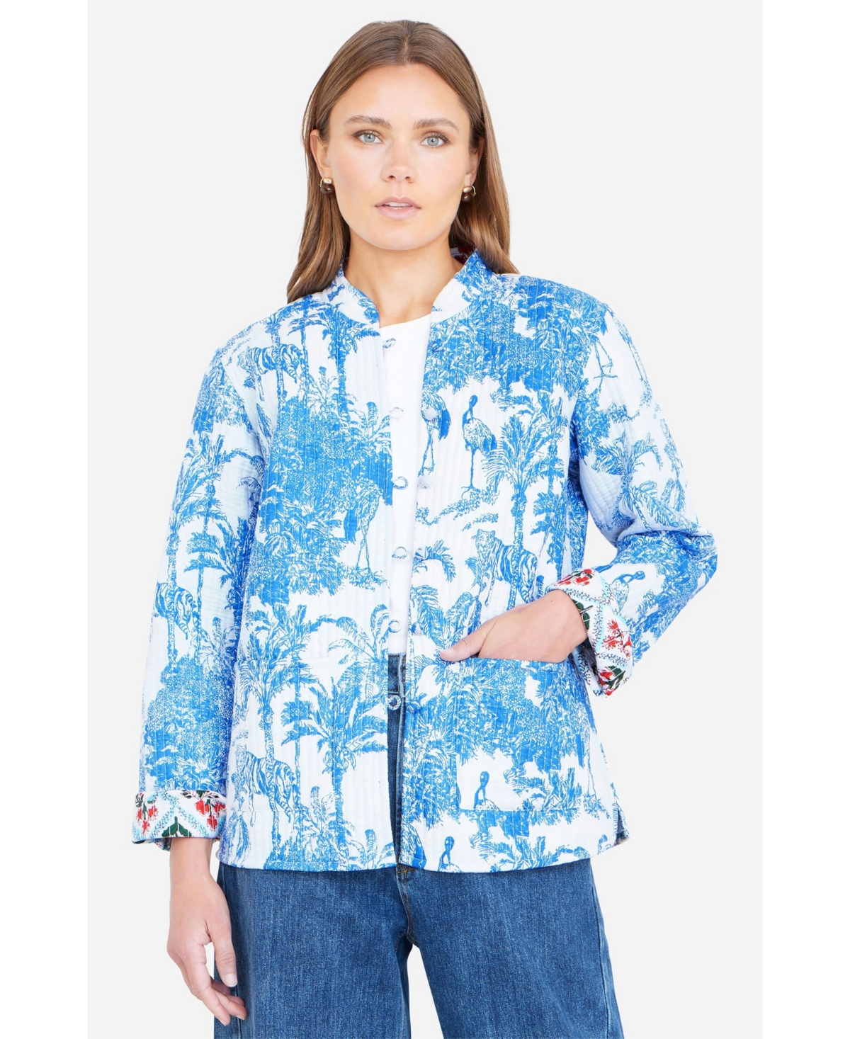 Click here for Yumi Womens Palm Reversible Cotton Quilted Jacket... prices