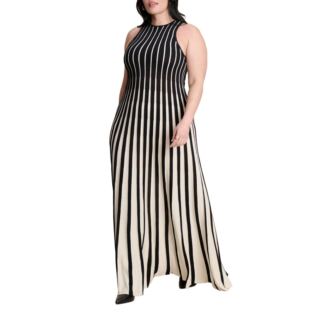 Click here for Eloquii Womens Two Tone Sweater Dress - Black and... prices