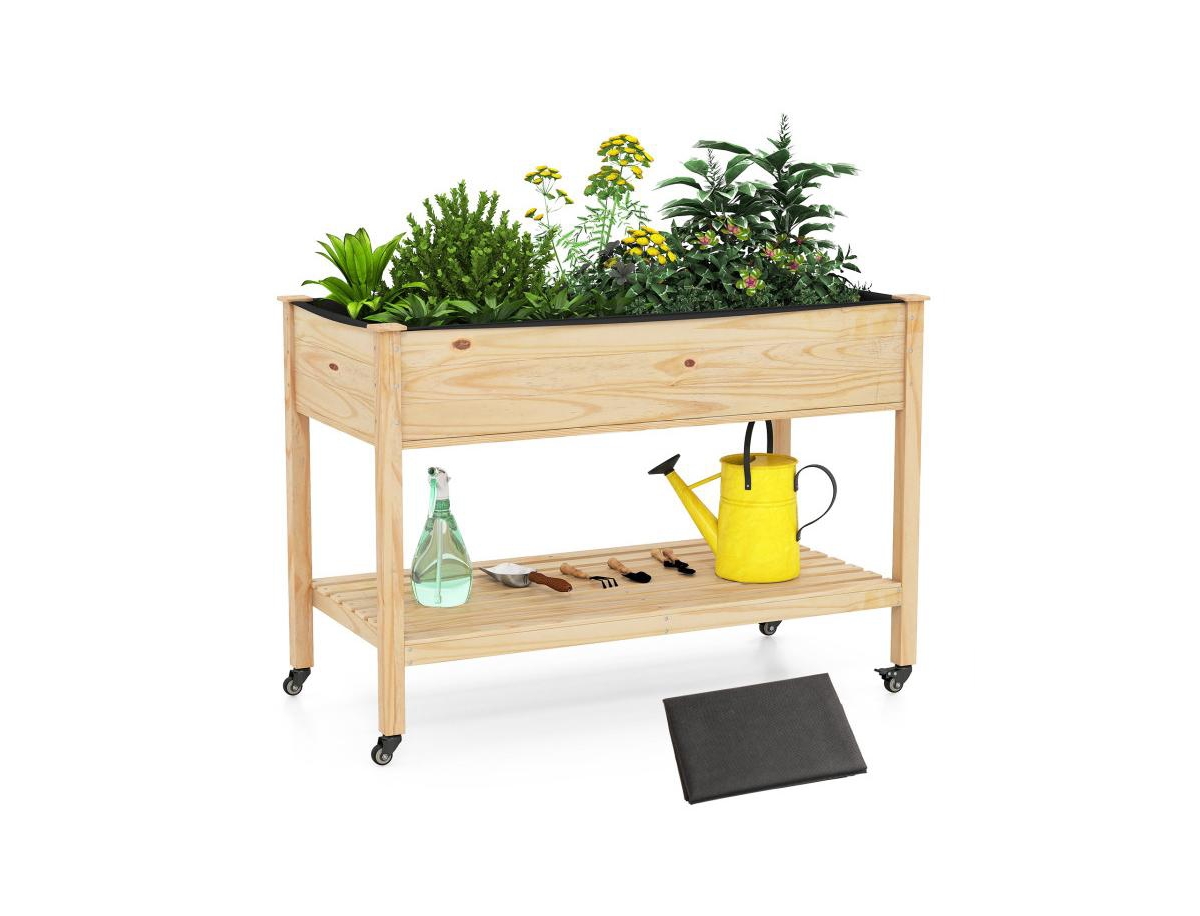 Click here for Slickblue Portable Wooden Raised Garden Bed with L... prices