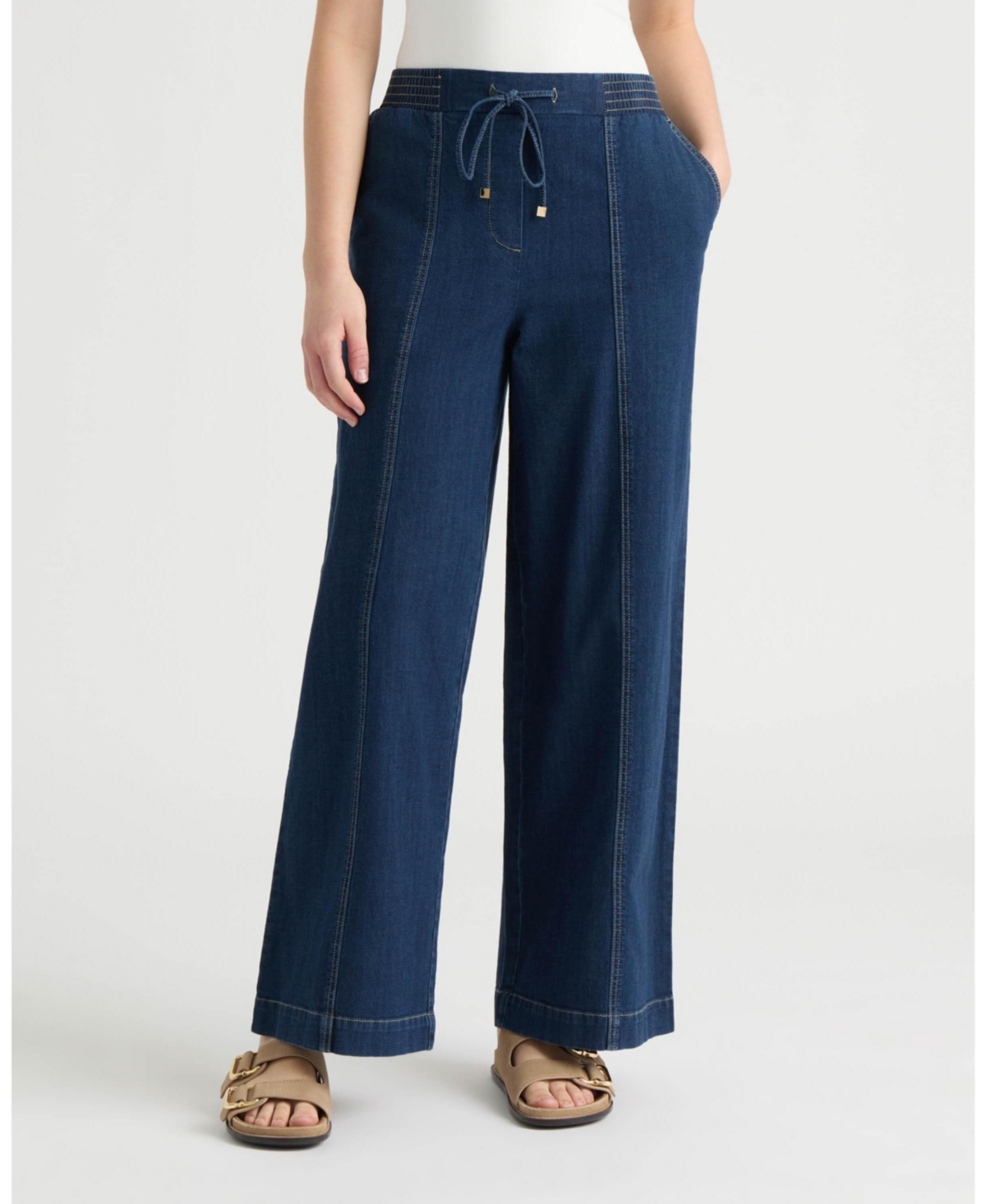 Click here for Nvlt Womens Pull-On Denim Wide Leg Pant - Dk denim prices