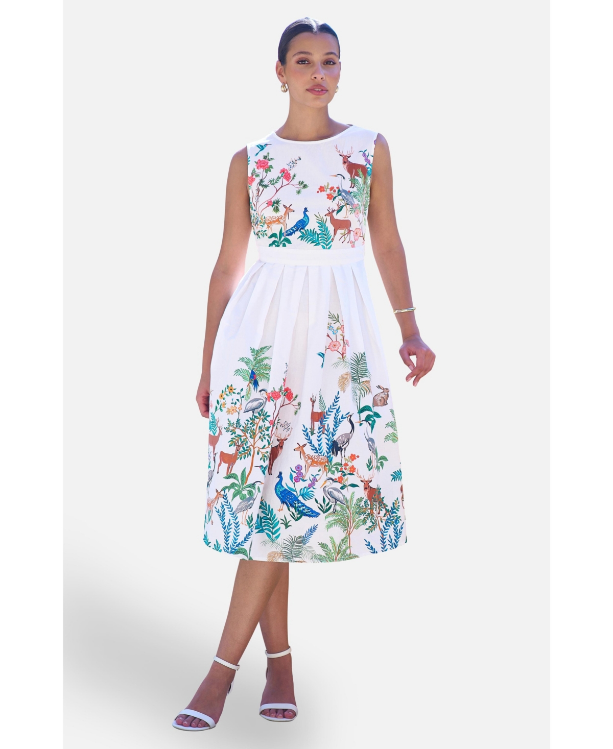 Click here for Yumi Womens Animal Print Cotton Midi Skater Dress... prices