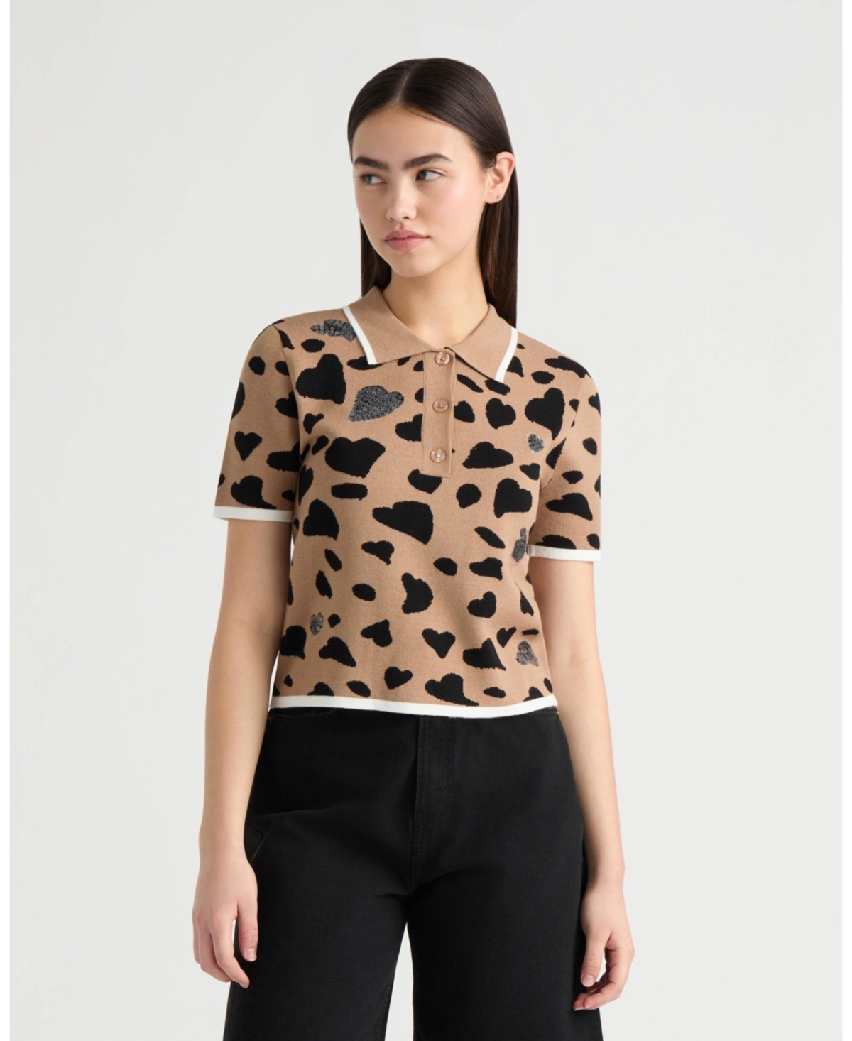 Click here for Nvlt Womens Vest with Crochet Detail - Camel leopa... prices