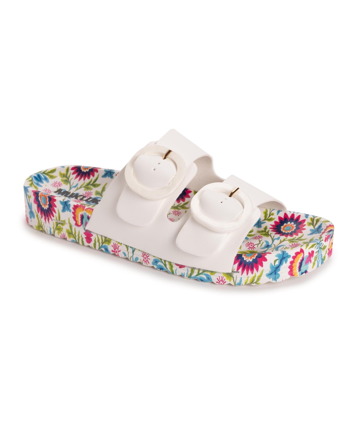 Click here for Muk Luks Womens Grand Cayman Sandal - White floral prices