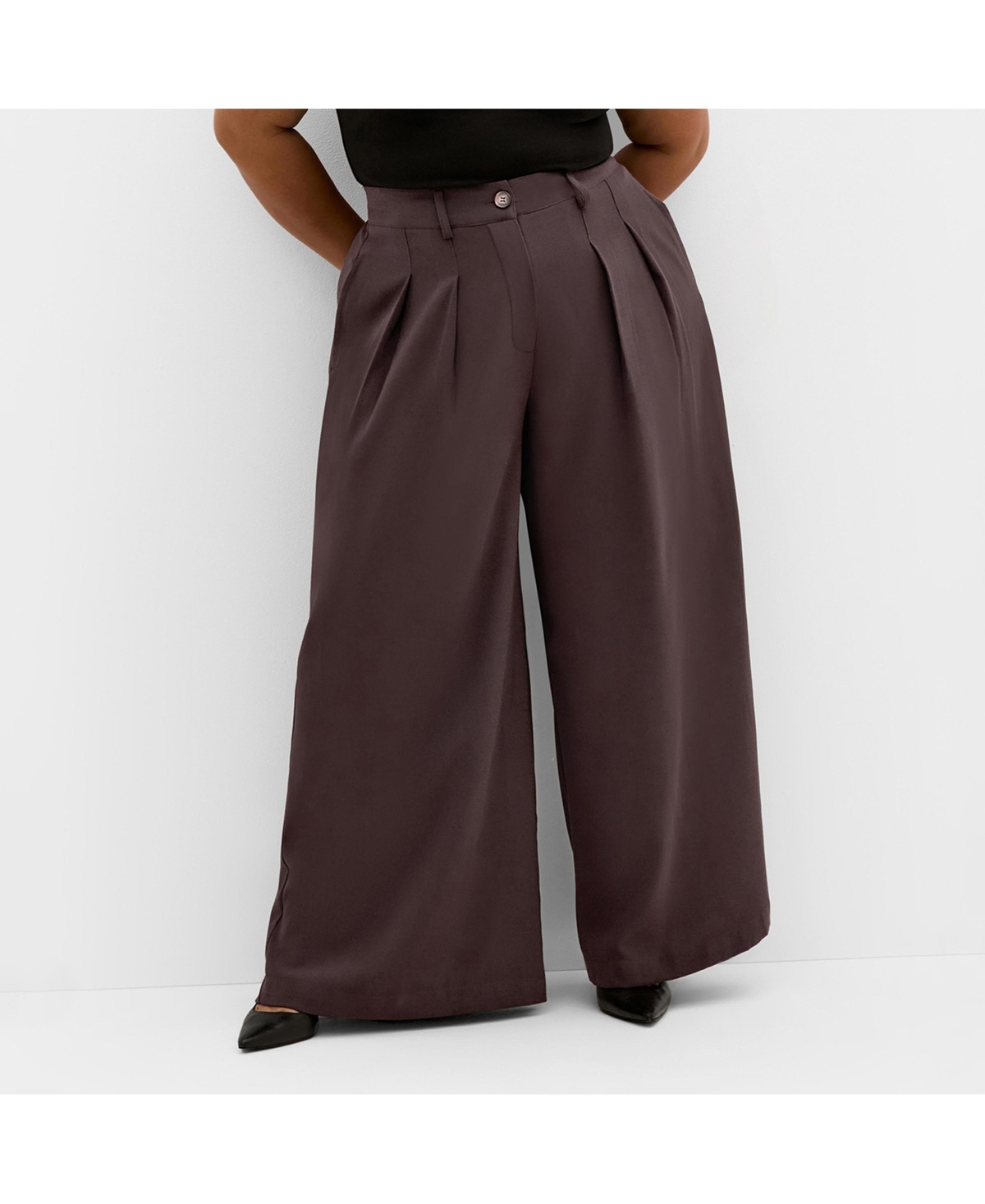 Click here for City Chic Womens Abbie Wide Leg Pant - Chocolate prices