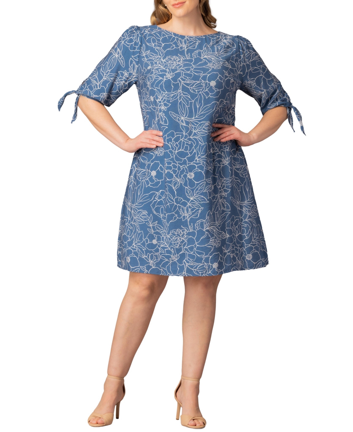 Click here for Kiyonna Plus Size Manhattan Shift Dress with Tie S... prices
