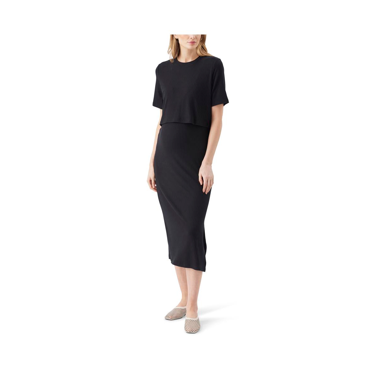 Click here for Ripe Maternity Womens Ivy Rib Nursing Dress - Blac... prices
