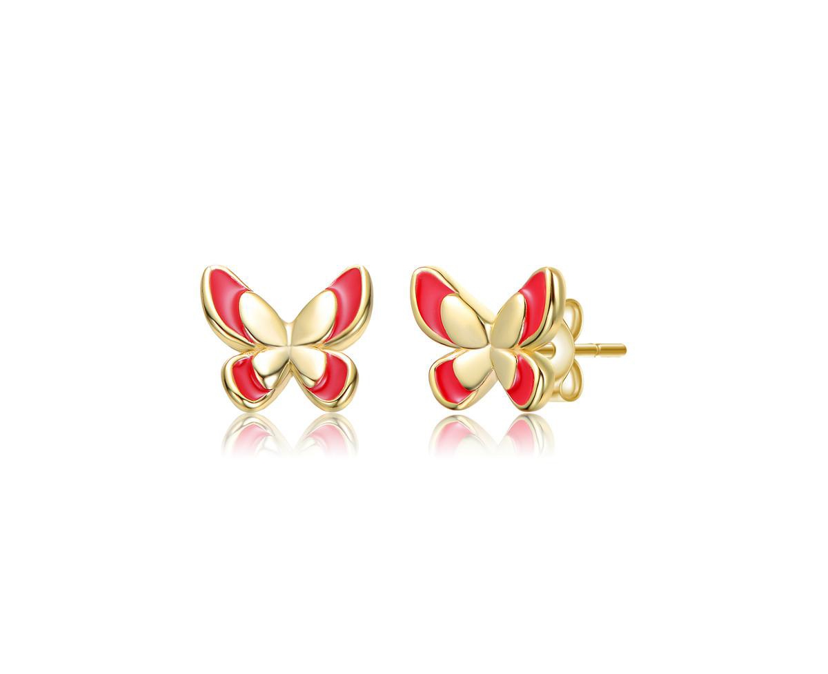 Click here for GiGiGirl Dainty 14K Gold Plated Red Enamel Butterf... prices