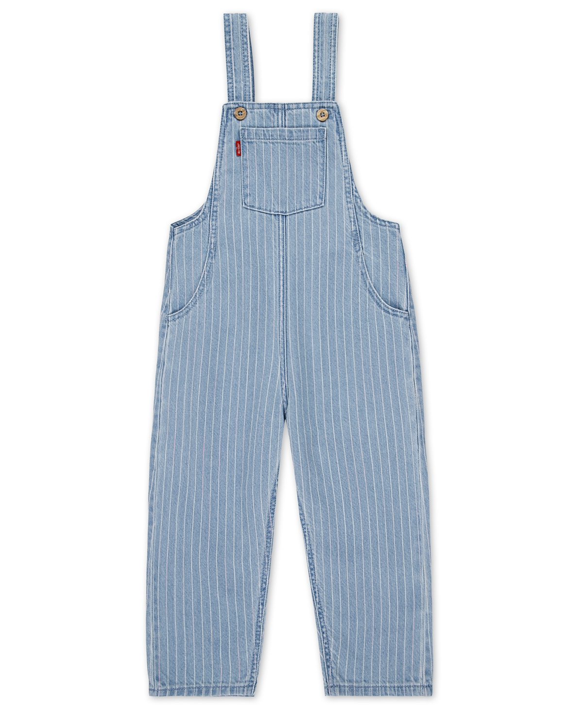 Click here for Levis Baby Girls Pinstripe Denim Overalls - Blue prices