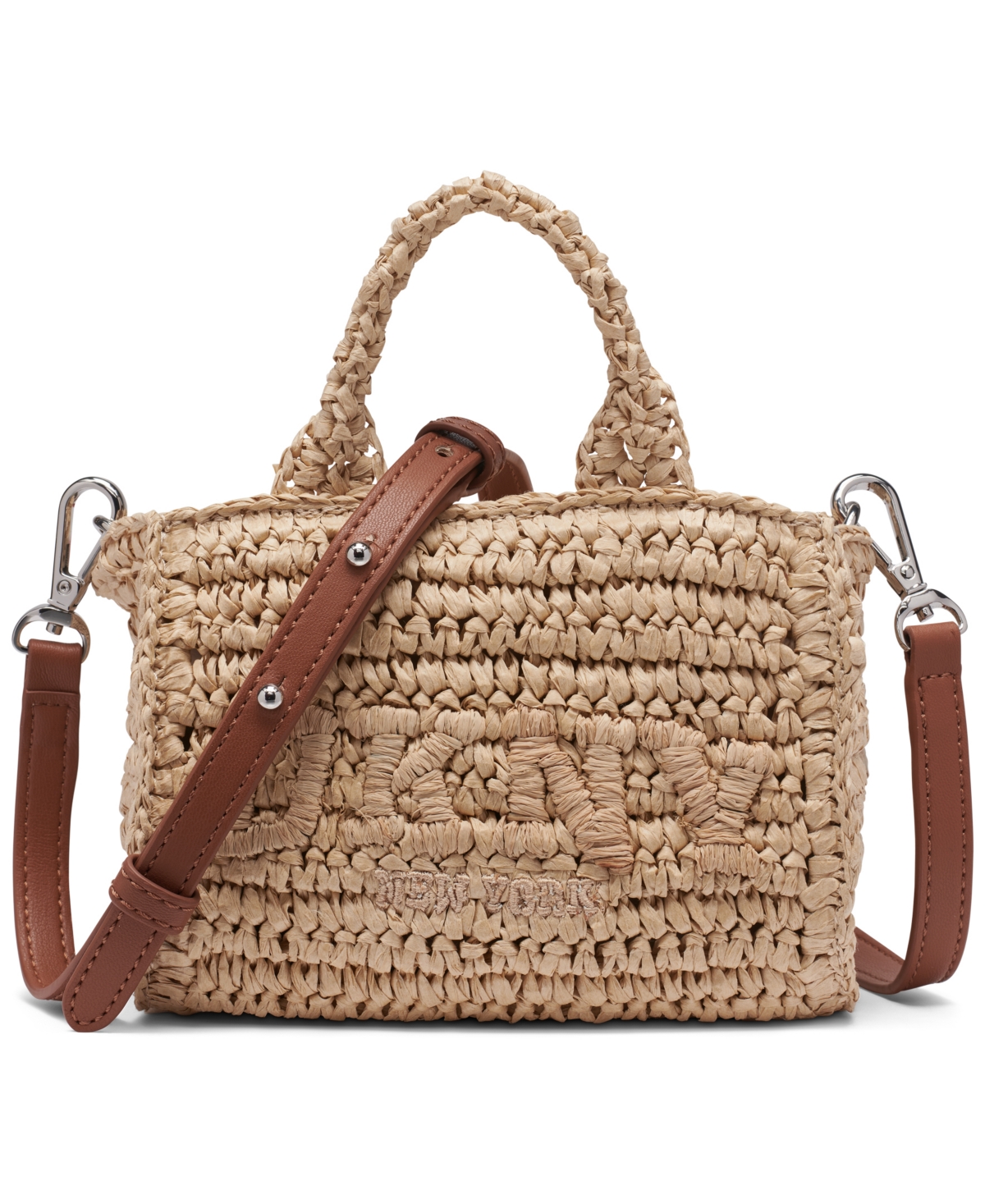 Click here for Dkny Hadlee Mini Woven Crossbody Bag - Natural/Sad... prices