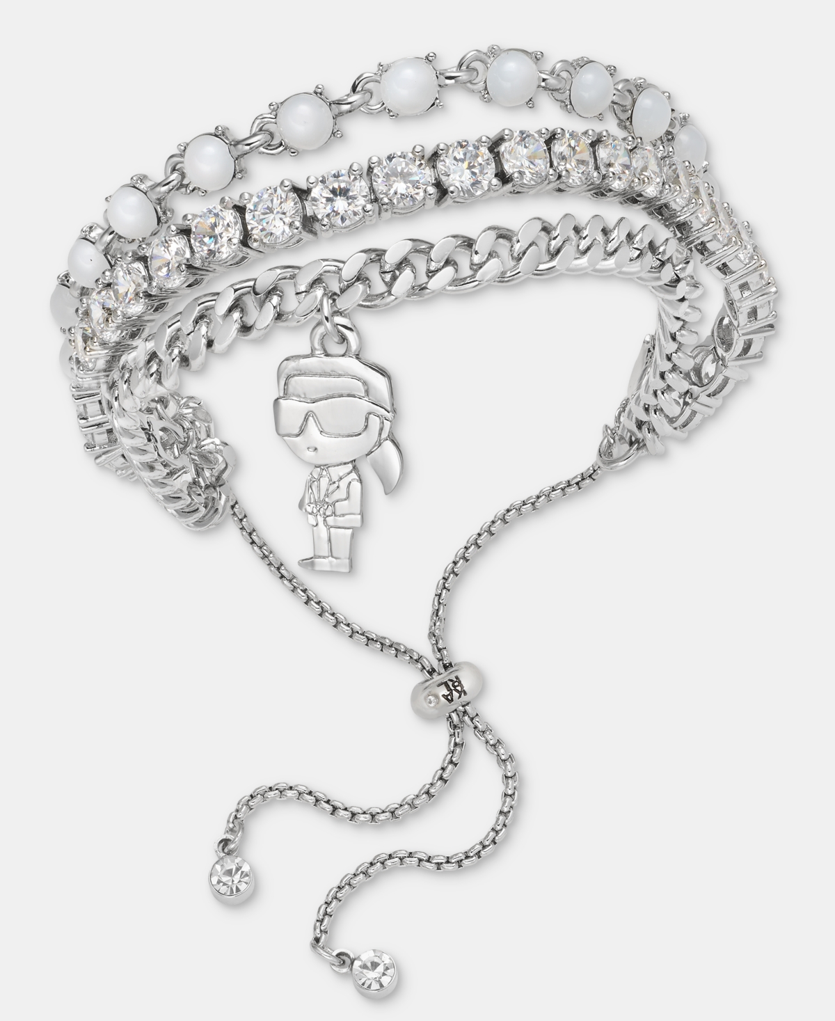Click here for Karl Lagerfeld Paris Silver-Tone Three-Row Karl St... prices