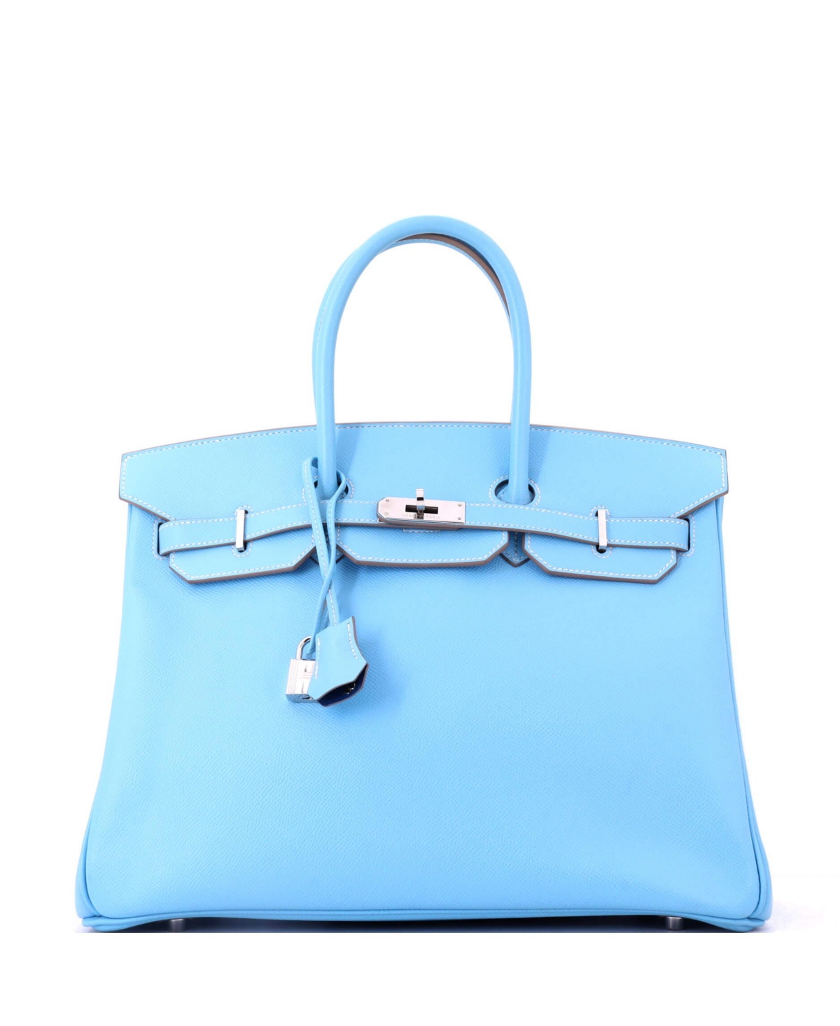Click here for Pre-Owned HERMES Candy 35 Handbag Epsom - Sky Blue prices