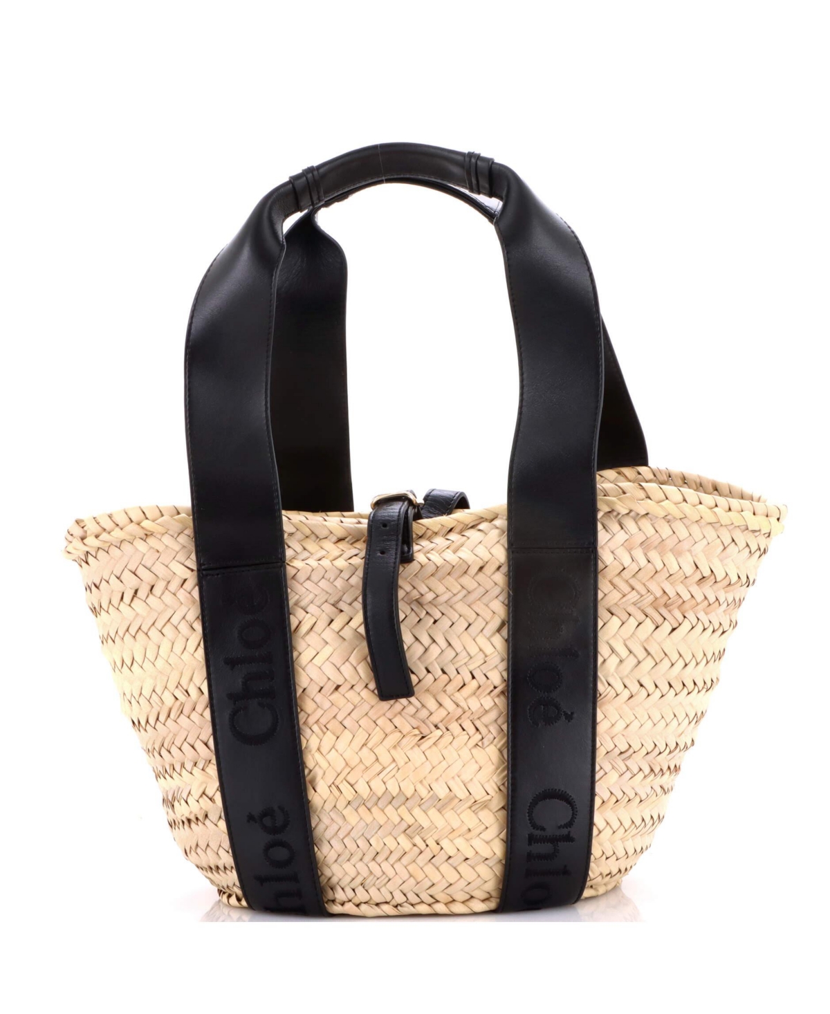 Click here for Pre-Owned Chloe Medium Sense Basket Tote Raffia wi... prices