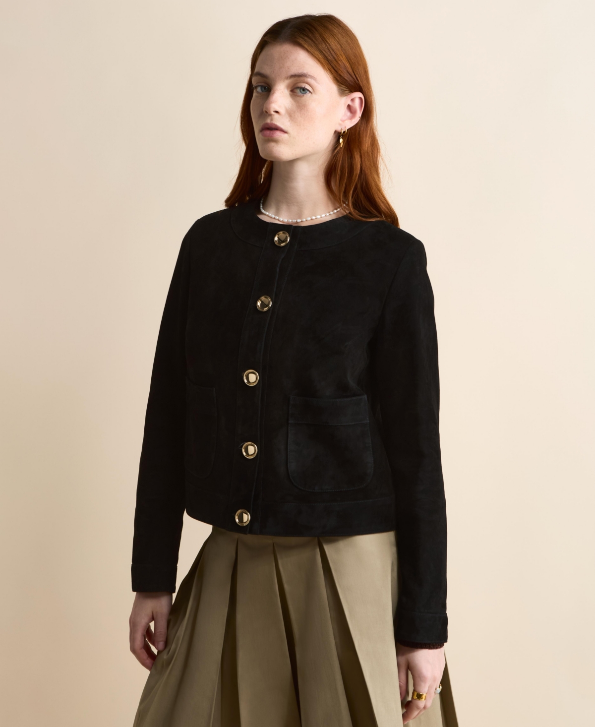 Click here for Furniq Uk Womens Suede Jacket - Black prices