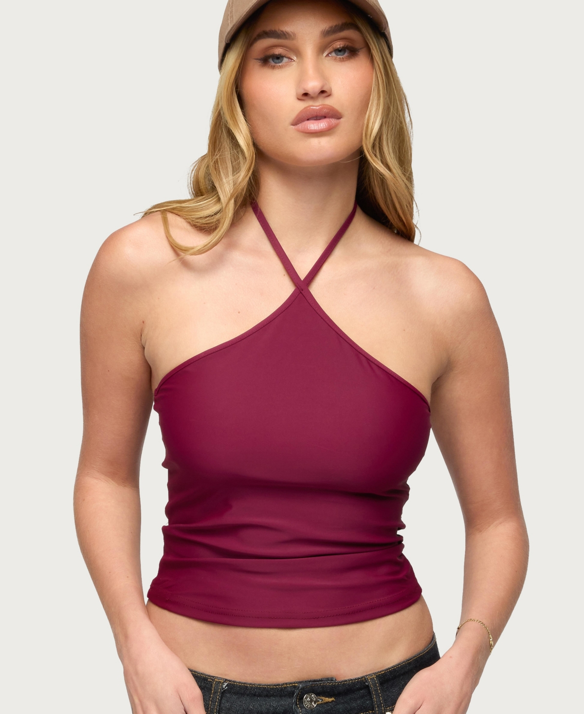 Click here for Edikted Womens Alaynah Halter Top - Wine prices