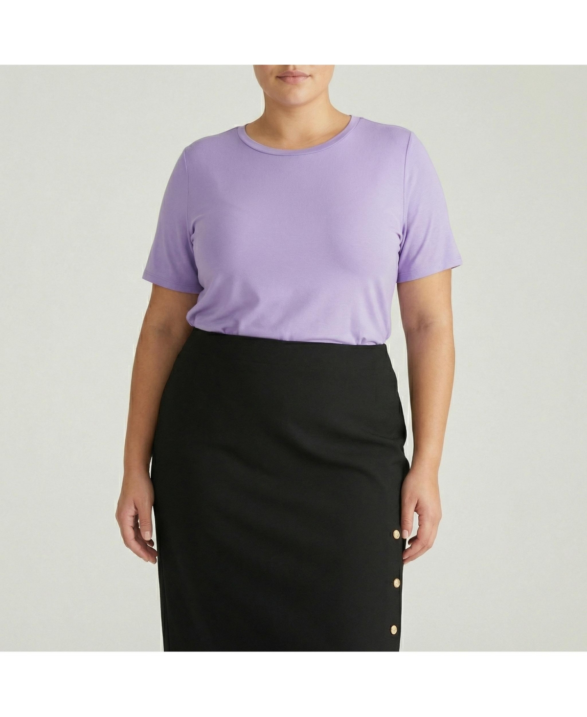 Click here for Universal Standard Womens Plus Size Tee Rex - Purp... prices