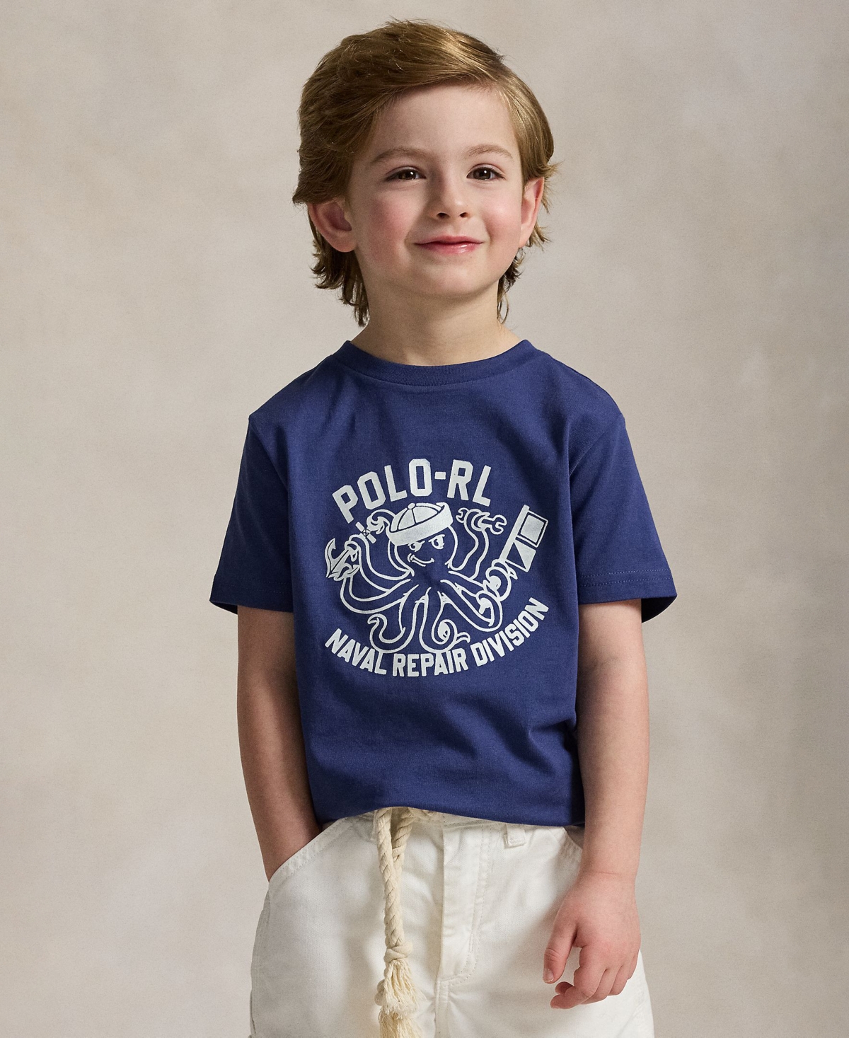 Click here for Polo Ralph Lauren Boys 2-7 Crewneck T-Shirt - Navy prices
