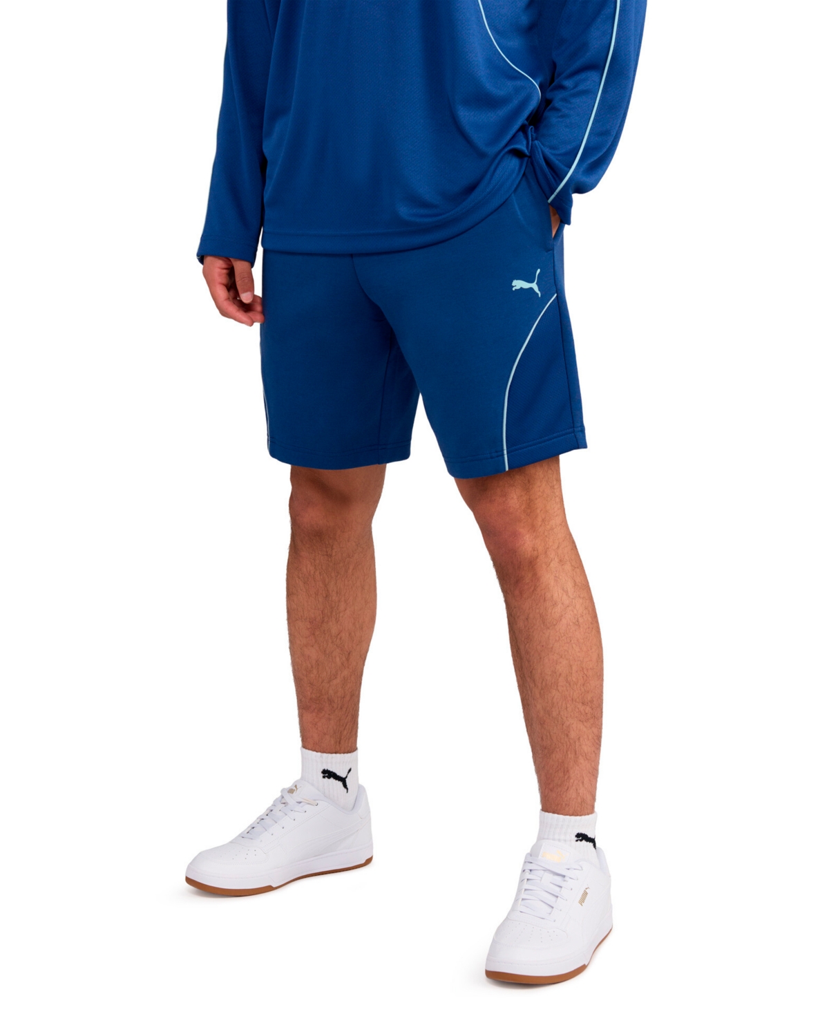 Click here for Puma Mens Regular-Fit Shorts - Blue Jewel prices