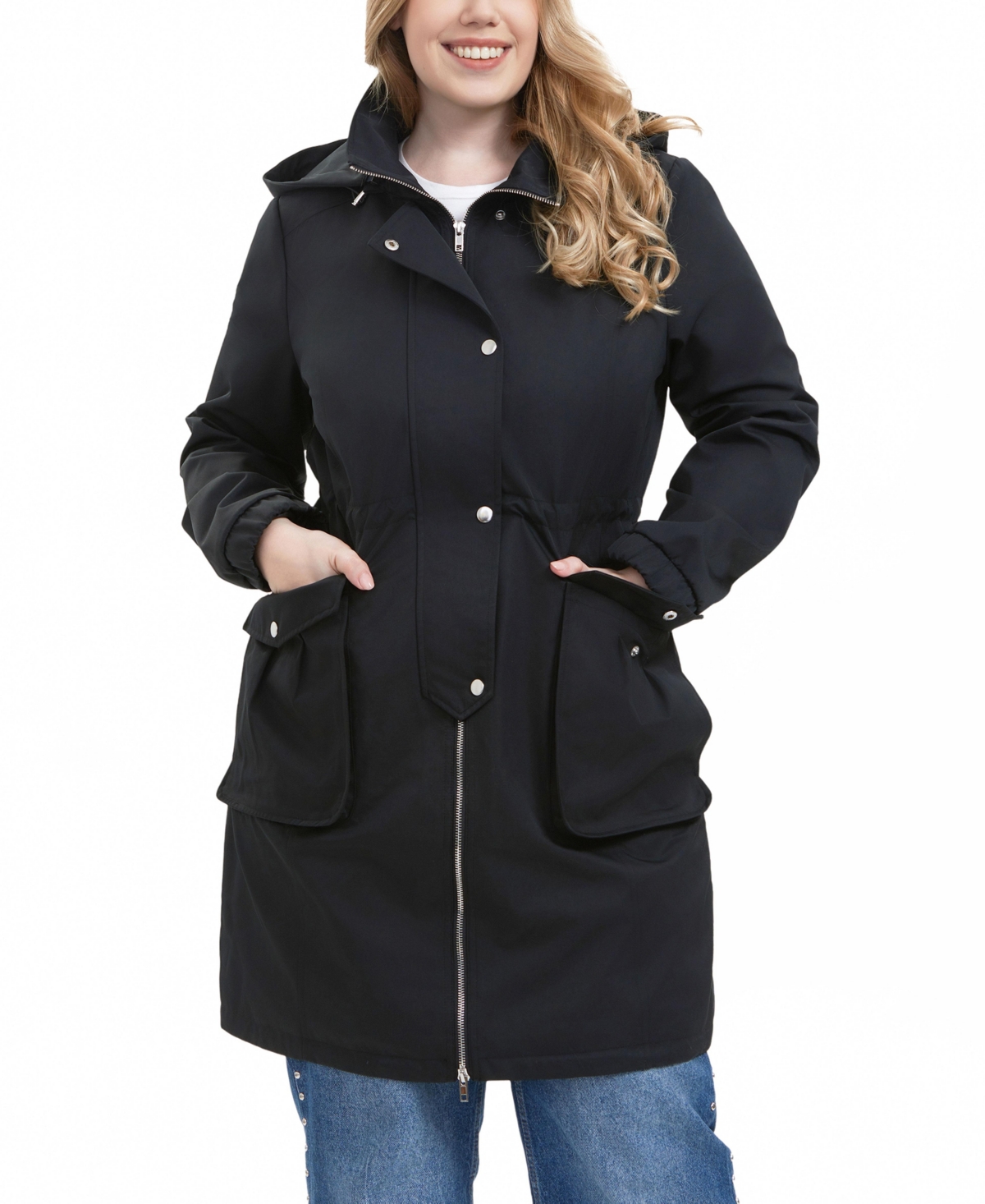 Click here for Bgsd Plus Size Hooded Anorak Jacket - Black prices