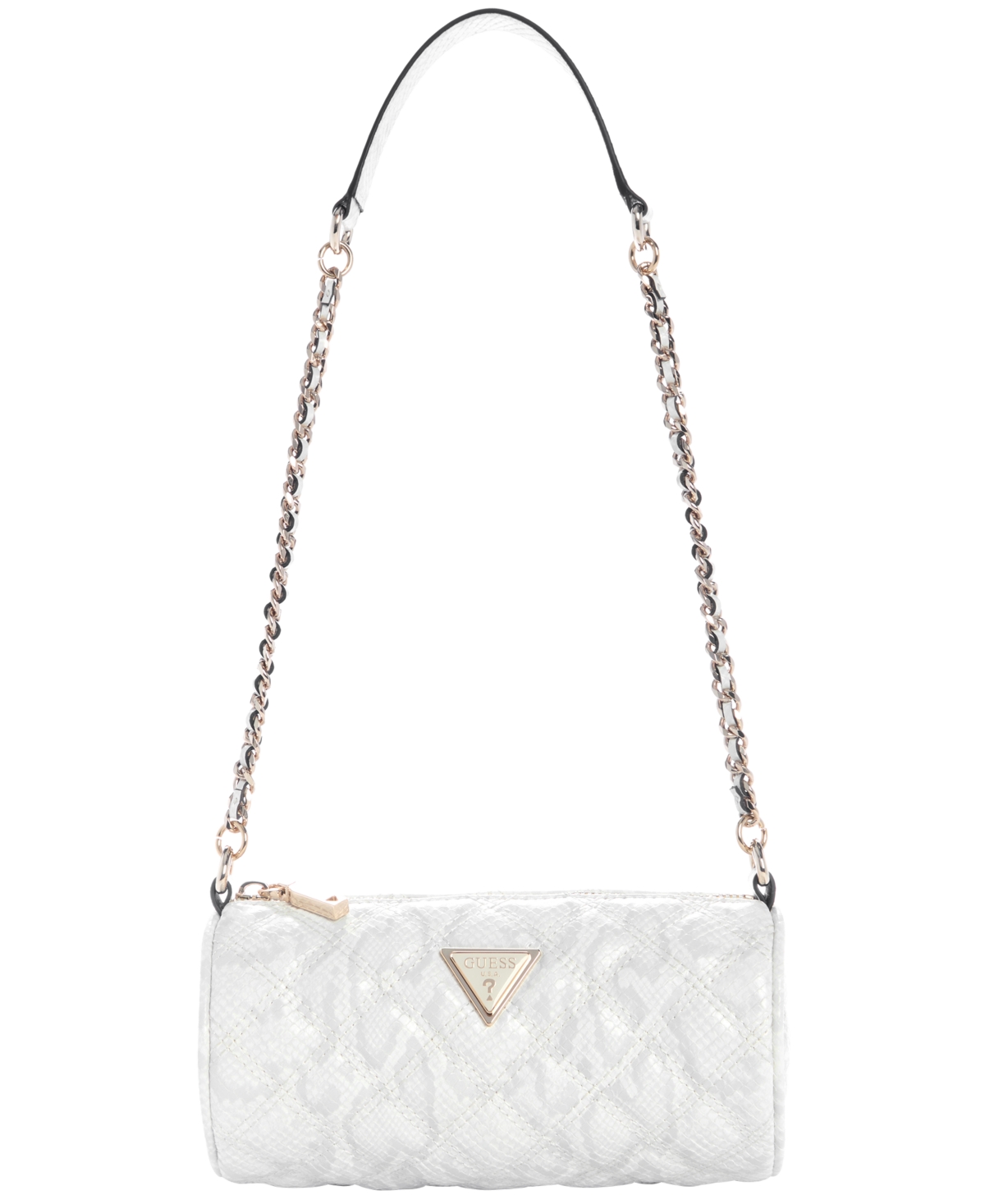 Click here for Guess Giully Ii Small Barrel Top Zip Bag - White prices