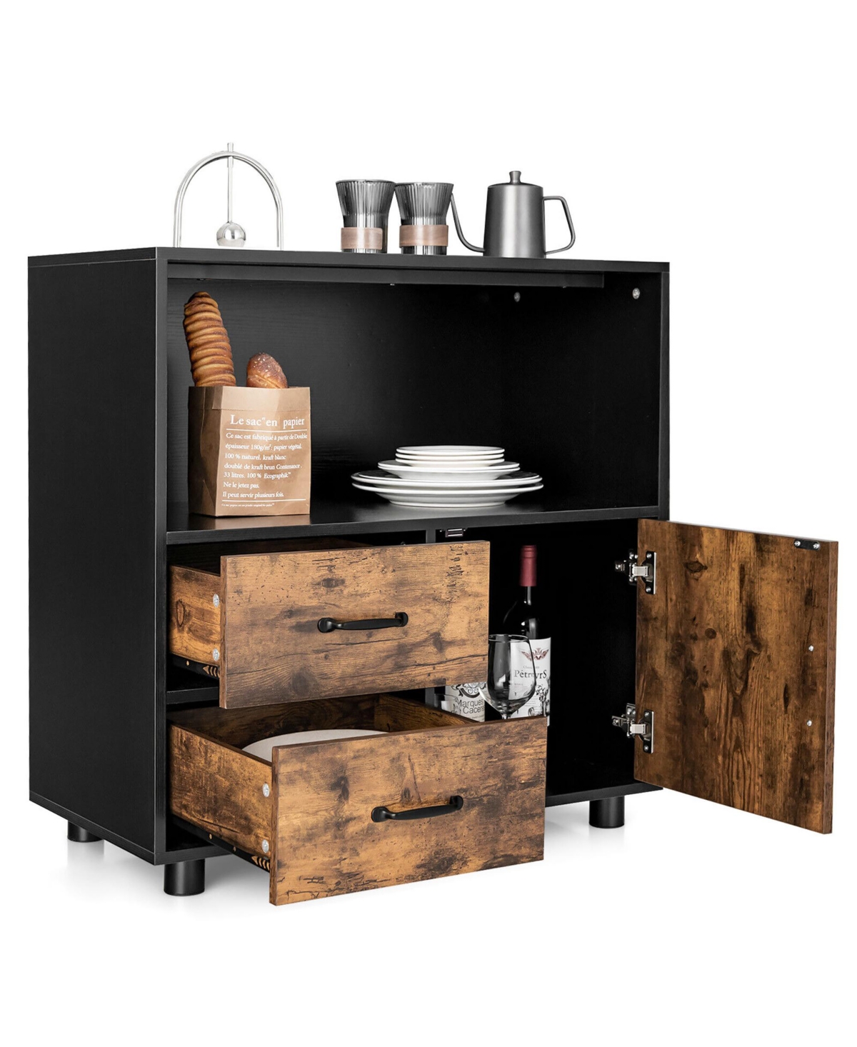 Click here for Gymax 2-Door Kitchen Storage Bar Cabinet Buffet Si... prices