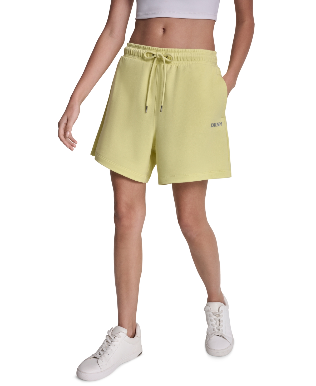 Click here for Dkny Sport Womens Foil Logo Shorts - Lemon Light/S... prices
