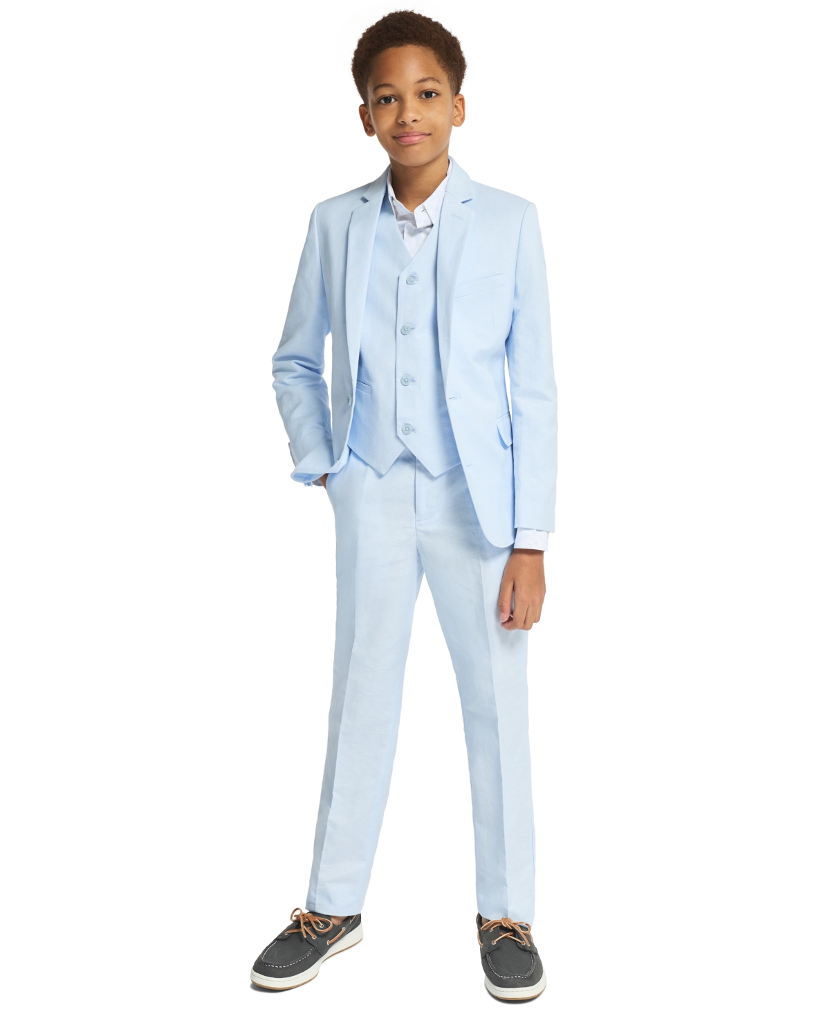 Click here for Calvin Klein Boys 8-20 Tri-Blend Button Front Suit... prices