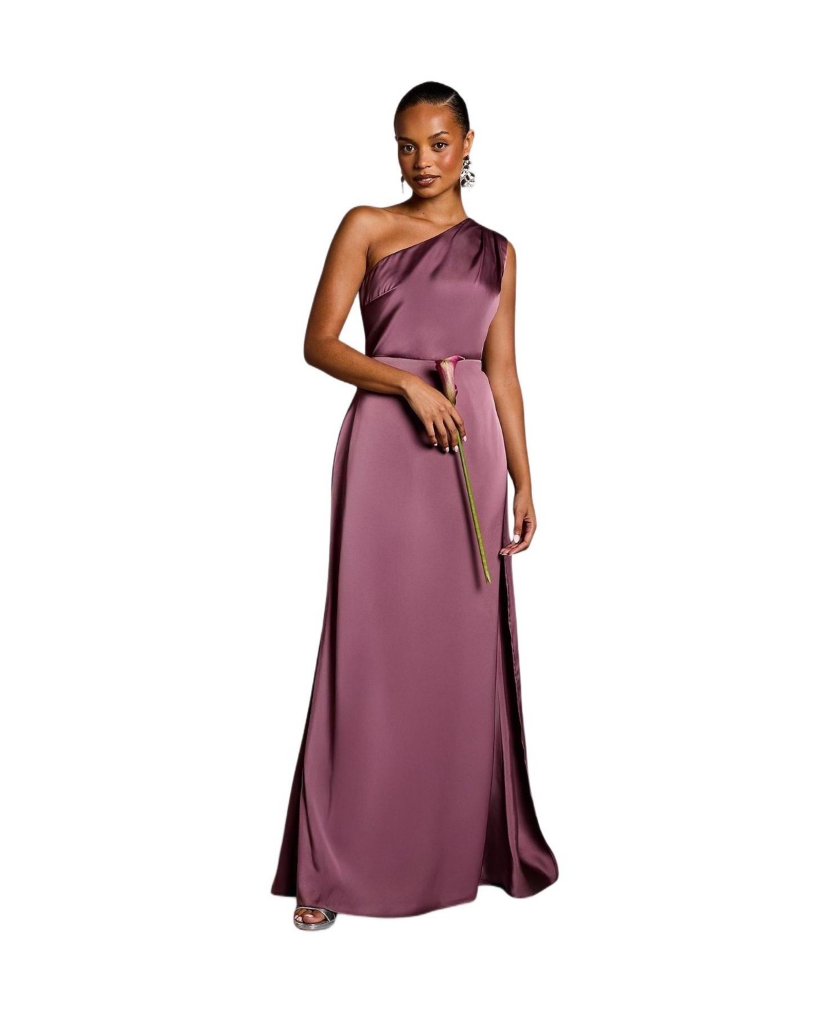 Click here for Coast Womens One Shoulder Maxi Dress - Dark mauve prices