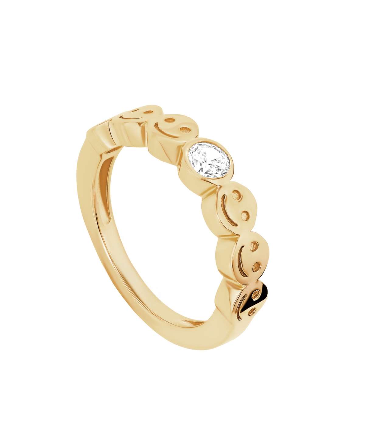 Click here for Macys Cubic Zirconia Smiley Face Band Ring - Gold prices