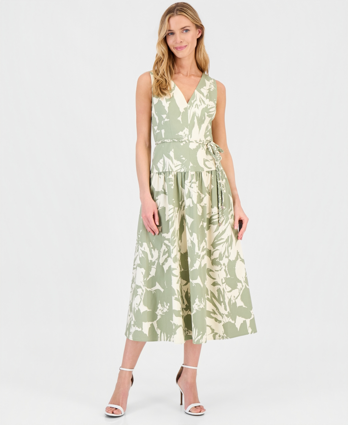 Click here for Anne Klein Womens Printed V-Neck Patio Dress - COO... prices