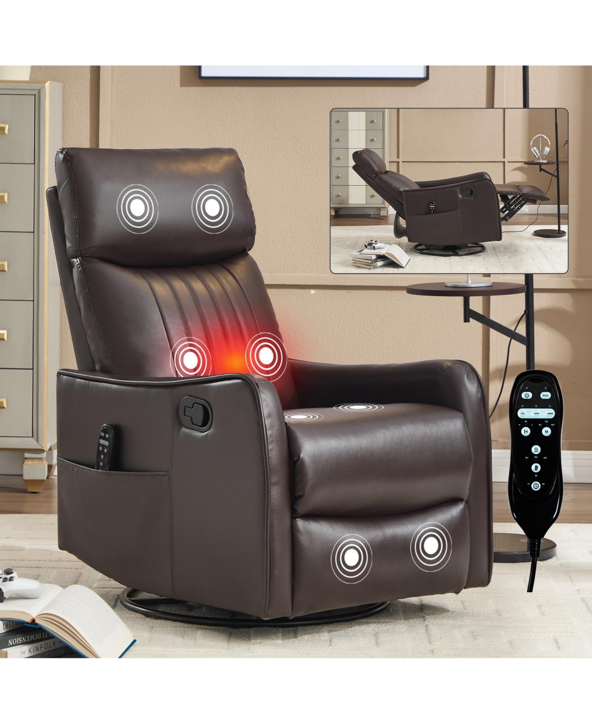 Click here for sumyeg Recliner Chair with Heat Massage Manual Roc... prices