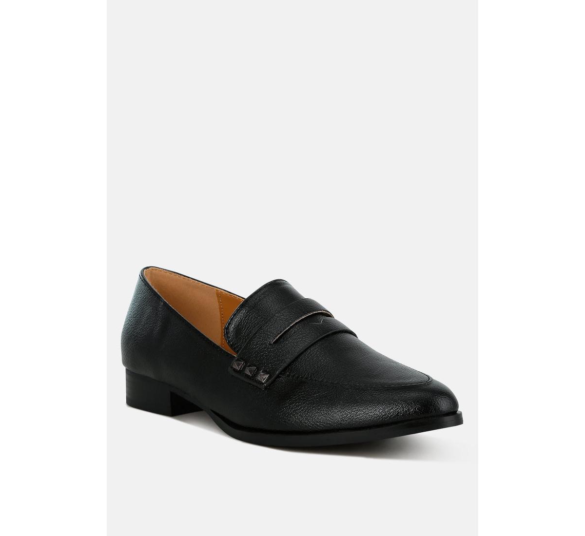 Click here for Potania Penny Strap Metallic Loafers - Black crink... prices