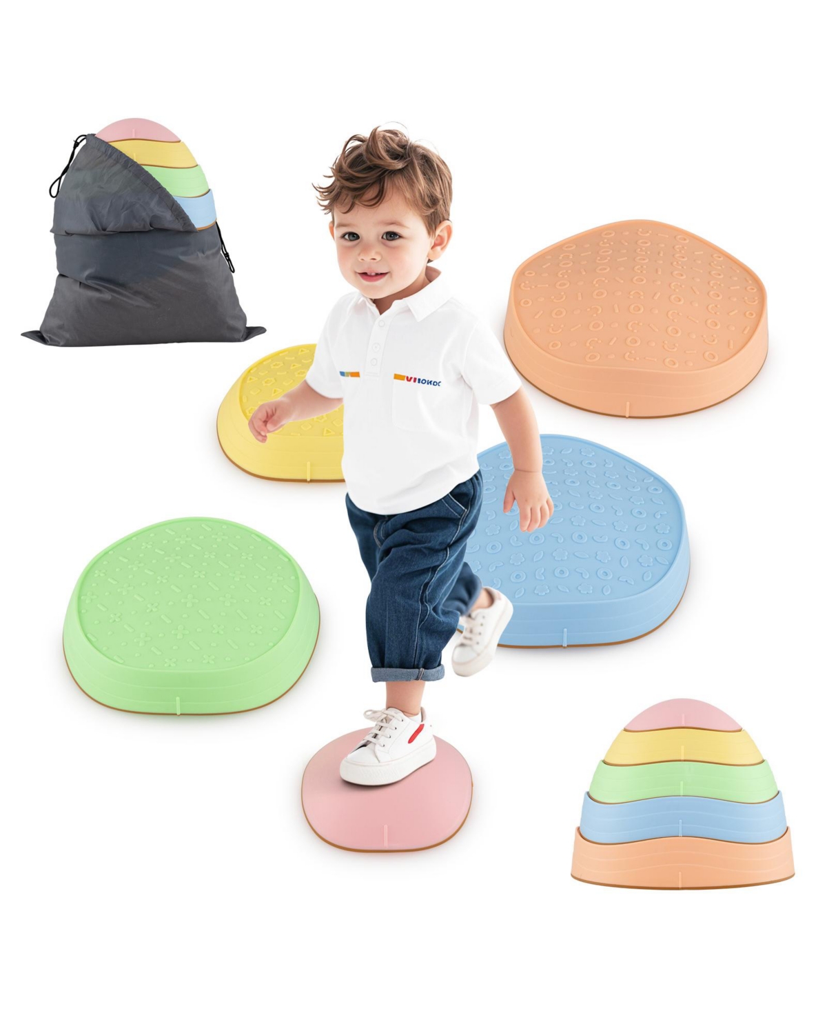 Click here for Mecale 5-Piece Stepping Stones for Kids  Non-Slip... prices