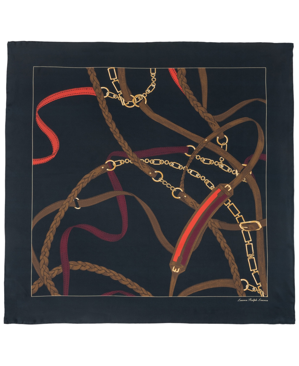 Click here for Lauren Ralph Lauren Belting Square Scraf - Navy prices